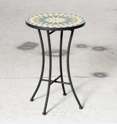 Zahradní odkládací stolek Outsunny s keramickou mozaikovou deskou, 35,5x53,5cm, Vícebarevný | Aosom