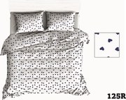 KARO Bavlněné prostěradlo 160x200 R125 bílé srdce tmavě modré 316D
