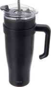 Nerezový termohrnek s brčkem TERMO 1,2 l, černý