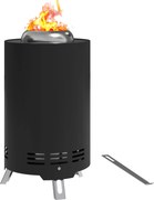 Outsunny Nerezová Ocel Fire Pit Ø16x25cm s Pokerem Bezdečný Oheň pro Zahradu, Balkón, Terasu, Outdoor BBQ Kempování Černá | Aosom