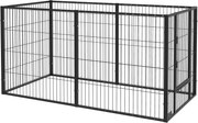 PawHut 6-panelový nastavitelný psí výběh s ocelovým rámem 82,5-150x79x81 cm Černý | Aosom