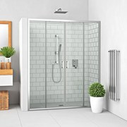 Roth Posuvné sprchové dveře LLD4 pro instalaci do niky - bez vaničky Varianta: šířka: 160 cm - (LLD4/1600 - 574-1600000-00-02), Barva profilů a typ výplně: profily: brillant, výplň: transparent