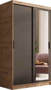 ADRK Furniture Šatní skříň s zrcadlem Hailey 120 SW-HAI-120-AB