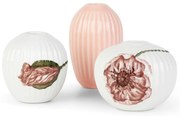 Sada 3 miniaturních porcelánových váz Kähler Design Hammershøi Poppy