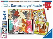 Puzzle ravensburger 051557 disney: postavy 3x49 dílků