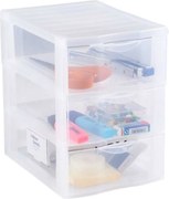 SUNDIS Úložný box se 3 zásuvkami, transparentní, ORGAMIX A5