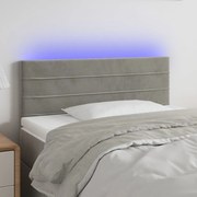 Čelo postele s LED světle šedé 80 x 5 x 78/88 cm samet 3121782