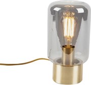 Designová stolní lampa mosaz s kouřovým sklem - Bliss Cute