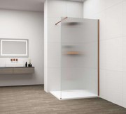 Polysan Esca - Sprchová stěna Walk-In 100x210 cm, Antidrop, sklo Flute/měď mat ES1310-09