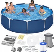 Zahradní Kulatý Bestway Rámový 305x76 Steel Pro Set Čerpadlo Příslušenství