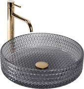 Rea, Umyvadlo na desku Rea Cristal Grey 39 nikl brush ring, REA-U8880