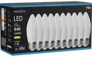 Mexen Nova 10x LED žárovka E27, C37, 8W, Teplá - 3000K, 840 lm - L102-E27-0830-01x10