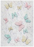 Dywany Łuszczów, Dětský kusový koberec Bambino 1610 Butterflies cream, 140x190, vícebarevná, dětský pokoj
