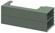 Ravak Lite - Umyvadlová skříňka 120x45x43 cm, 2 zásuvky, Grey Green X000001894