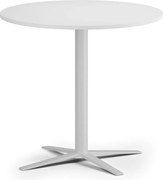 Konferenční stolek AURA, průměr 60 cm, bílá podnož, bílá