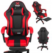 Herní židle Xgaming s opěrkou nohou - černá a červená