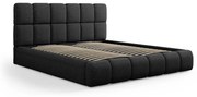 Černá čalouněná dvoulůžková postel s úložným prostorem s roštem 200x200 cm Bellis – Micadoni Home