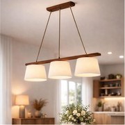 Lustr na lanku AIDA 3xE27/60W/230V pr. 25 cm dub/ořech