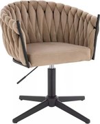 LuxuryForm DESIGN Židle NORDEN VELUR na černém kříži - latte