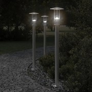 Venkovní stojací lampa stříbrná 100 cm nerezová ocel