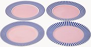 Sada porcelánových mělkých talířů Aunty, 4 díly