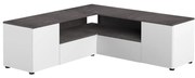 Šedo-bílý TV stolek v dekoru betonu 130x46 cm Angle – TemaHome