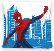 Dekorační povlak na polštář 40x40 Spiderman modrý bílý samet 12 Carbotex