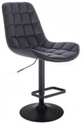LuxuryForm DESIGN Barová židle PARIS na černé kulaté podstavě - černá