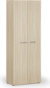 Kancelářská skříň s dveřmi PRIMO WOOD, 800 x 420 x 2128 mm, dub přírodní