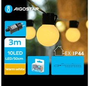 Aigostar - LED Venkovní dekorační řetěz 10xLED/3m IP44 teplá bílá