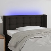 Čelo postele s LED černé 83 x 16 x 78/88 cm textil