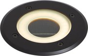 Moderní zemní bodové svítidlo černé vč. LED dobíjecí se solárním panelem IP65 - Solyx