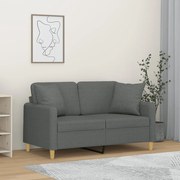 2místná pohovka s polštáři tmavě šedá 120 cm textil 3200902
