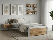 Postel IKAROS 90 x 200 cm, dub artisan/šedá Rošt: S laťkovým roštem, Matrace: Matrace Deluxe 10 cm