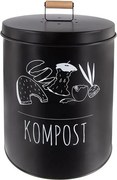 Kulatá plechová dóza KOMPOST Black 8 l