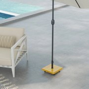 Základna pro slunečník Outsunny - hmotnost 25 kg, kovová s 4 koly - rozměry 45D x 45Š x 36,5V cm pro sloup Ø34, Ø38 a Ø48 mm | Aosom
