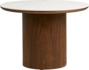 Kulatý konferenční stolek s keramickou deskou v tmavě přírodní barvě ø 60 cm Noli – House Nordic