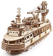 Ugears 3D dřevěné mechanické puzzle Výzkumná loď