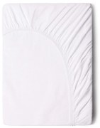 Bílé bavlněné elastické prostěradlo Good Morning, 180 x 200 cm