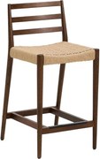 Hnědá/v přírodní barvě barová židle z dubového dřeva (výška sedáku 65 cm) Analy – Kave Home