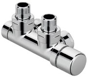 Zehnder Příslušenství - Rohová armatura Set P, 1/2, s regulační hlavicí vpravo, přívod vpravo, rozteč 50 mm, chrom 839058