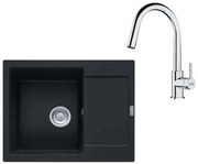 Franke Sety - Kuchyňský set G256MČ, fragranitový dřez MRG 611-62 a baterie FS 3229.031, matná černá/chrom 114.0700.711