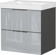 Šedá lesklá závěsná skříňka pod umyvadlo 61x65 cm Celano – Germania