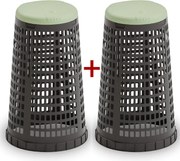 Plastový odpadkový koš na 120 l pytle 1+1 ZDARMA černý, zelené víko