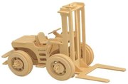 Woodcraft Dřevěné 3D puzzle Vysokozdvižný vozík přírodní