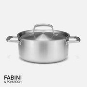 Fabini Nízký kastrol FABINI & Pohlreich, ø 24 cm (4 l) - Nerezový beznýtový kastrol z pětivrstvé nerezové oceli s poklicí