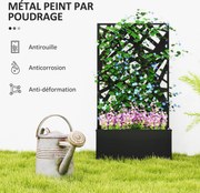 Outsunny Pěstební Box s Mřížkou, Ochranný Paravent, Kovový Pěstební Box pro Vnitřní a Vnější Použití, Balkónová Terasa, 61x23x113 cm, Černá | Aosom