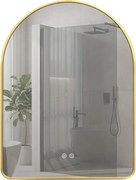 Rea Zrcadlo 80x60 cm s vyhříváním a regulovatelným LED osvětlením HOM-01518 kartáčovaná zlatá