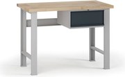 Dílenský pracovní stůl G7, buková spárovka, 1200 x 685 x 840 mm, 1x kontejner, 1 zásuvka, grafit