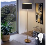 LED Stojací lampa TUNJA 1xE27/20W/230V pr. 38 cm zlatá/černá